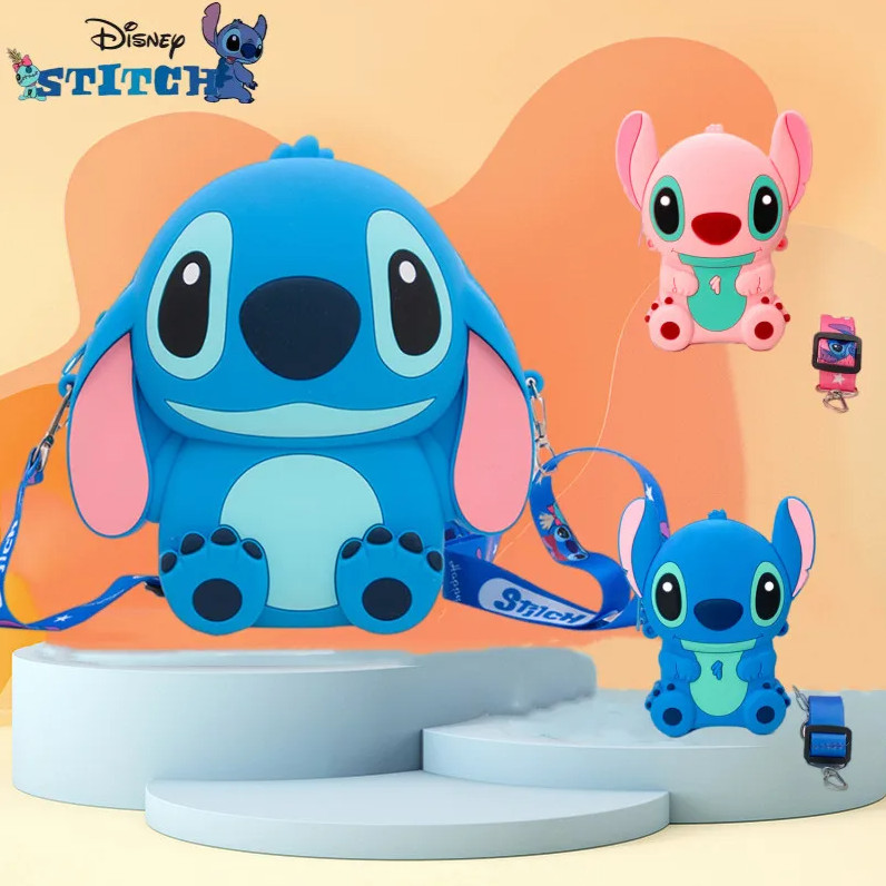 10 Models Lilo & Stitch Angel Silicone Coin Purse Cartoon Messenger Bag ...