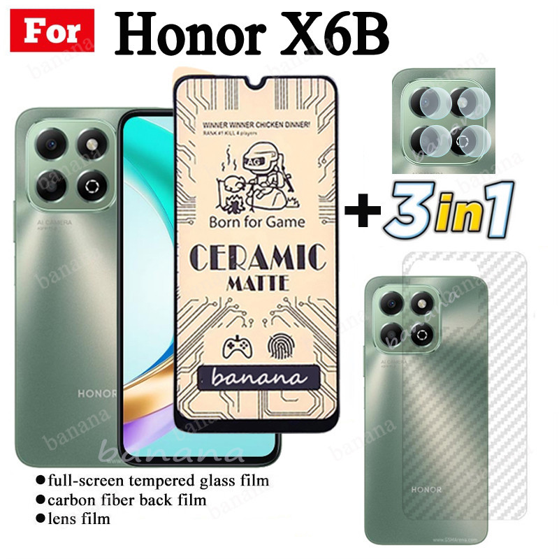 3 IN 1 Honor X6B Ceramic Tempered Glass for Honoe X6A X7A X8A X7B 4G ...