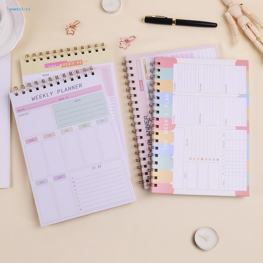 poetil Follow-up Task Tracker No-date Weekly Planner Spiral Binding ...