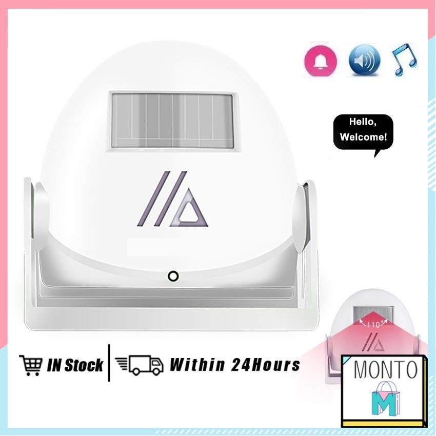 Wireless Welcome Alarm Doorbell with Motion Sensor Detector - Anti ...
