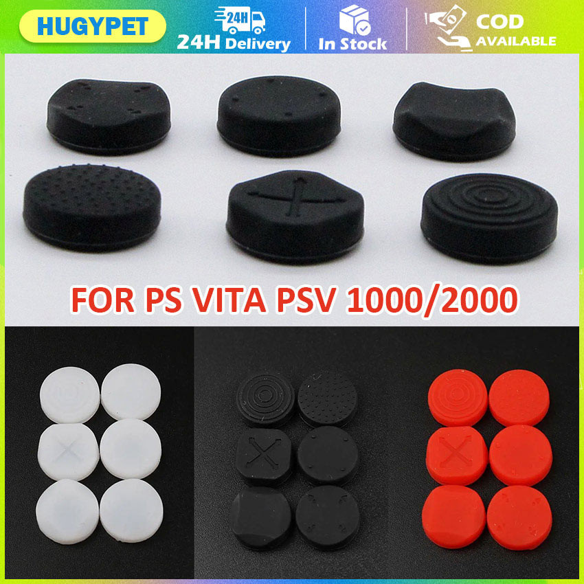 6 In 1 Silicone Thumbstick Grip Cap Joystick Analog Protective Cover ...