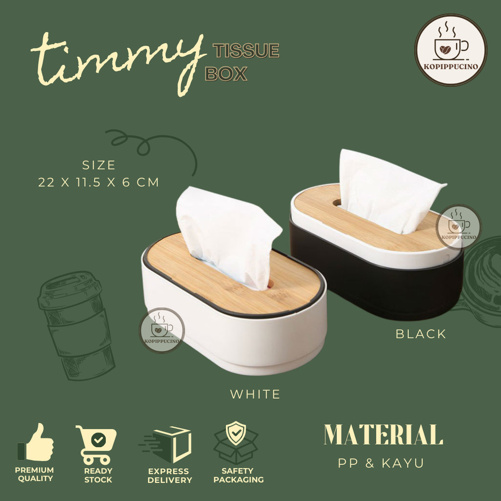 KAYU Timmy Tissue Box Bamboo Wooden Tissue Box Japanese Style Simple ...