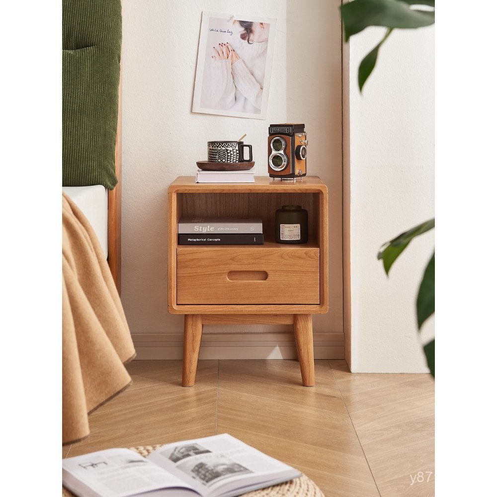 Lin's Wood Industry Bedroom Natural Wood Color Solid Wood Bedside ...