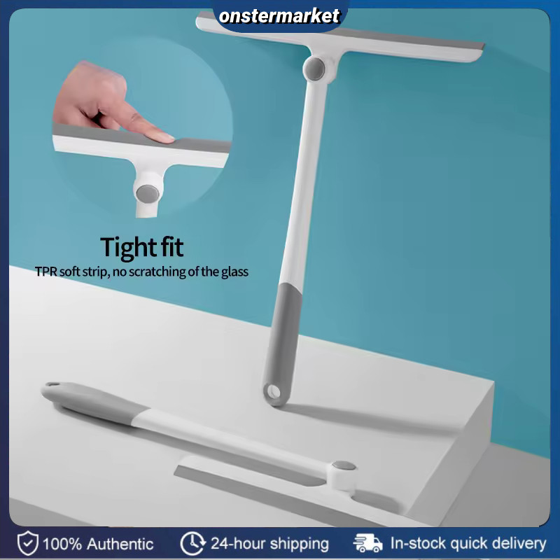 360° Rotate T-shaped Glass Water Wiper Toilet Mirror Window Cleaning ...
