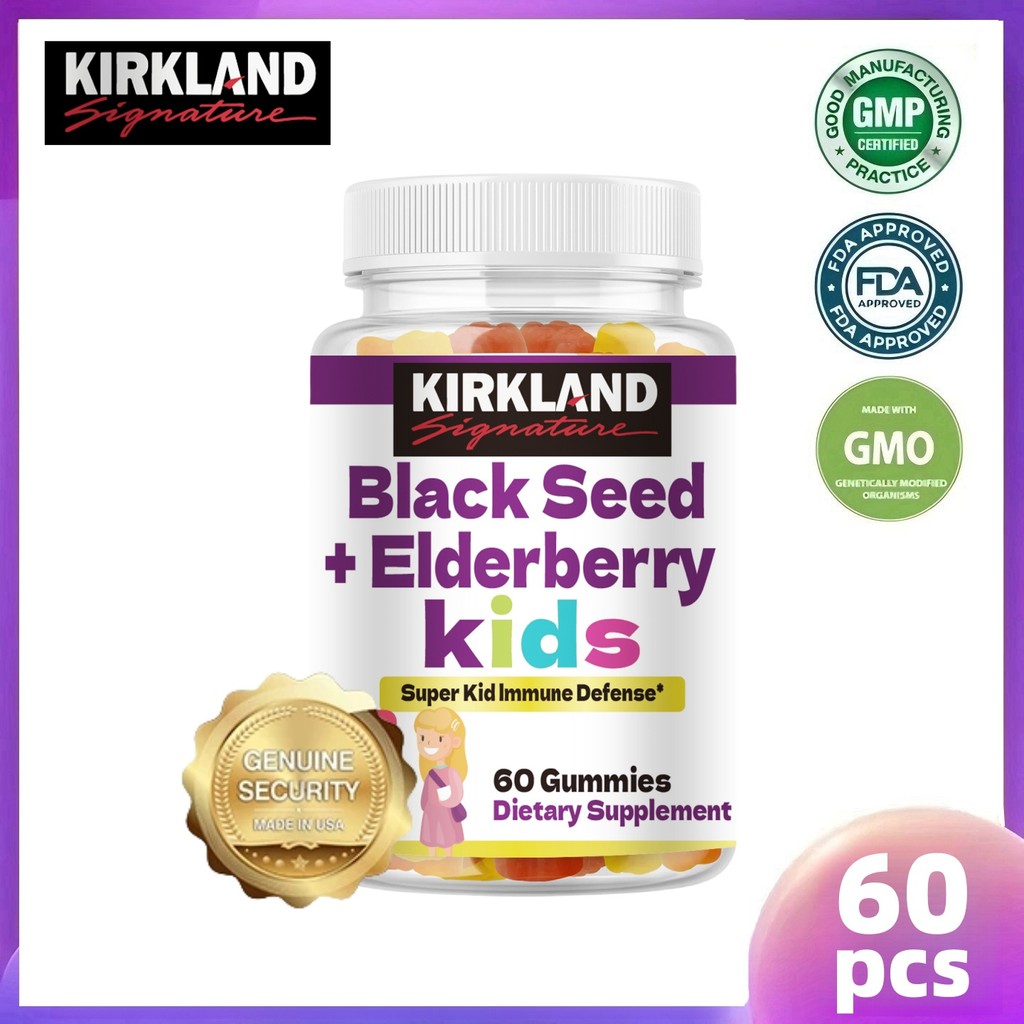 KIRKLAND Elderberry & Black Seed Gummies Boost Immunity, Support Overall Health, Promote ...