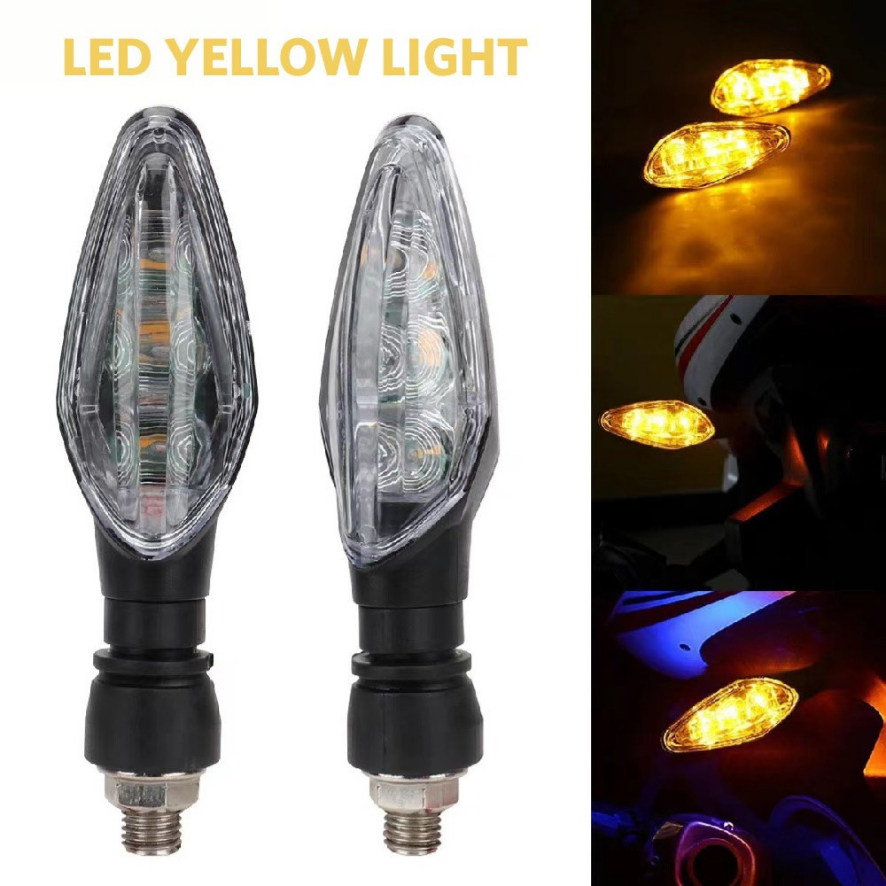 ‌Universal 2PCs Motorcycle Amber LED Turn Signals 12V/24V Sequential ...