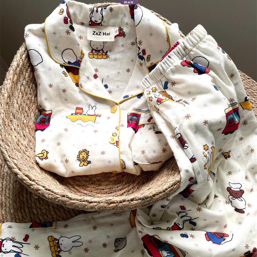 Snowflake Miffy Cute Cartoon Pajamas Female Spring and Autumn New Long ...