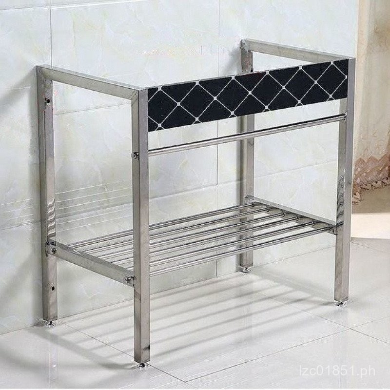 Household Floor Stand Balcony Bracket Bathroom Basin Rack Stainless ...