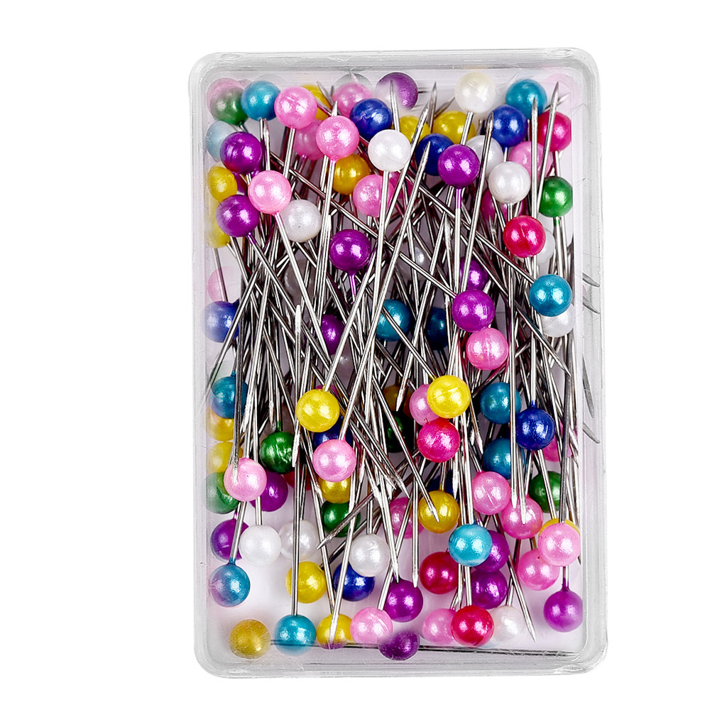 100Pcs Pearl Head Pin Stitch Straight Sewing Pins for DIY Corsage ...
