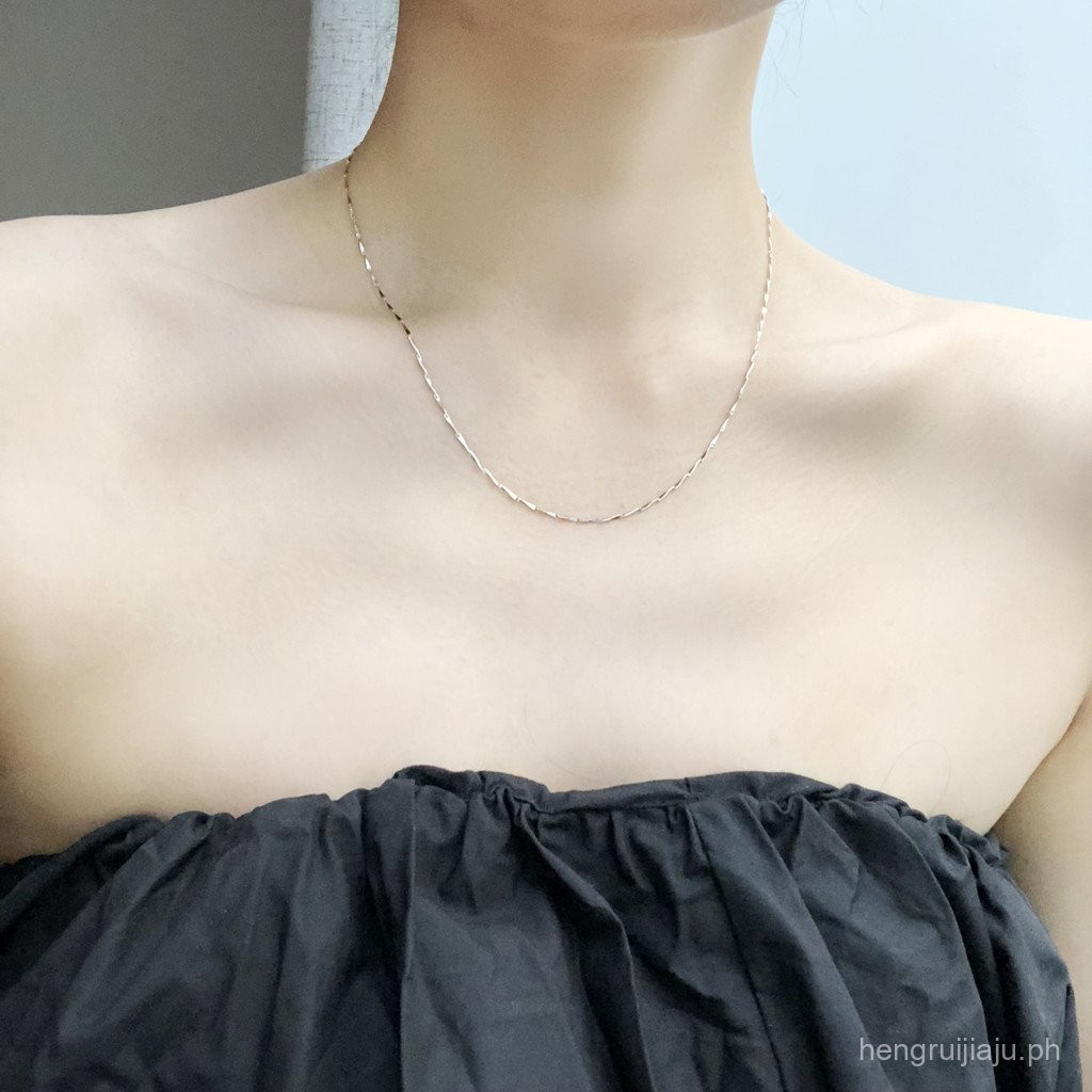 All-Matching S925Box Chain Niche Minimalist Necklace Clavicle Chain ...