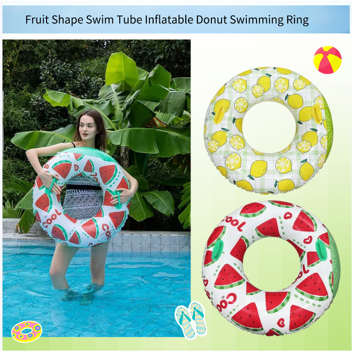 PVC Fruit-Shaped Inflatable Swimming Ring Pool Float for Kids and ...