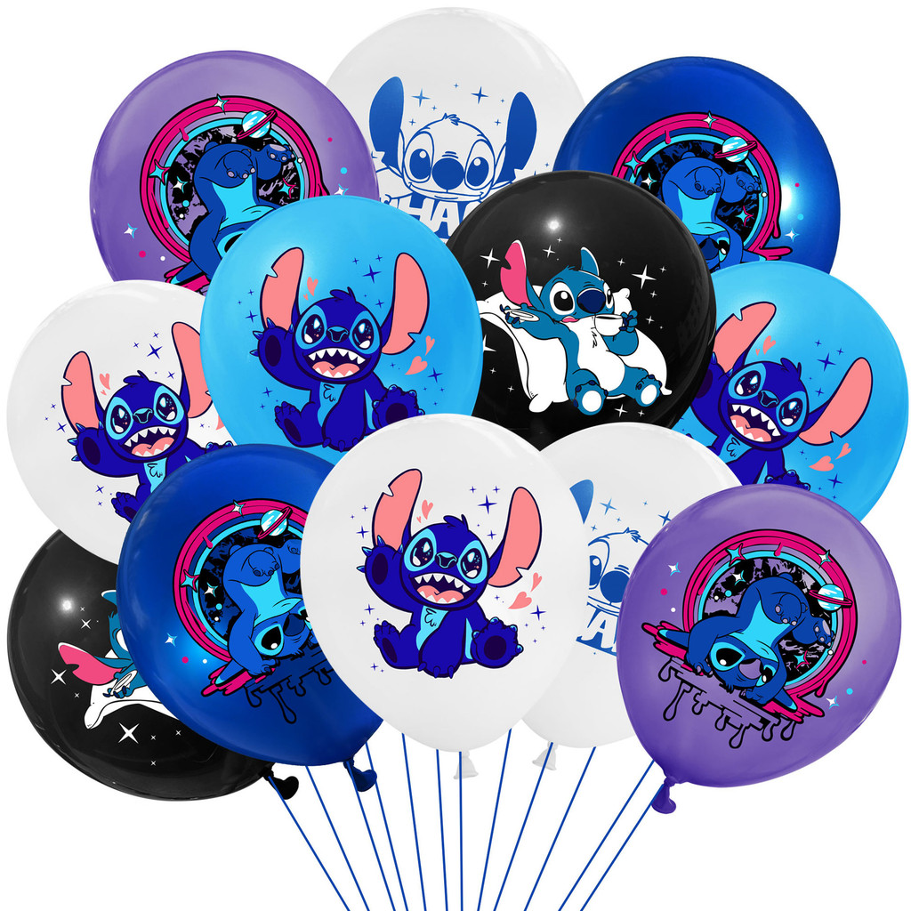 10/12PCS Lilo & Stitch Official Licensed Stitch Latex Balloons ...
