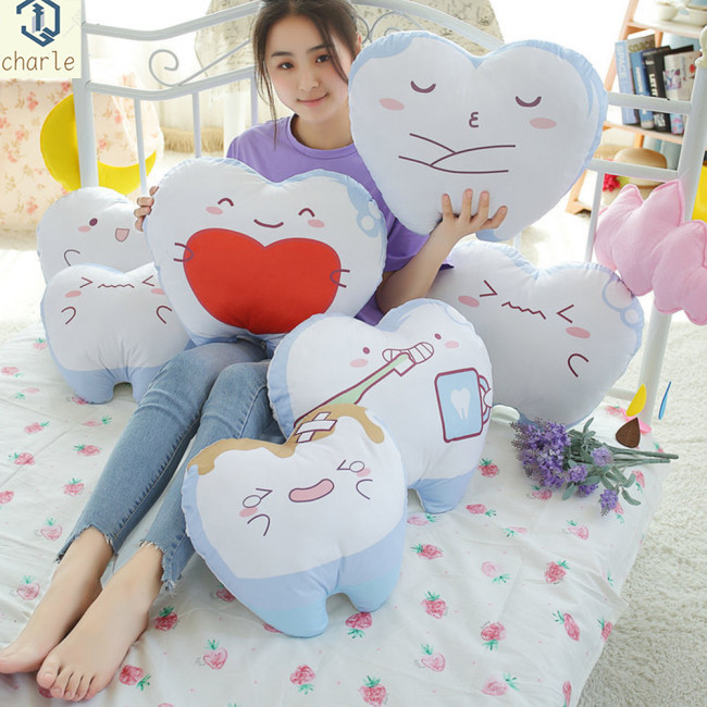 Limited-time offer!! Washable Tooth Plush Pillows Cute Smile Teeth Soft ...