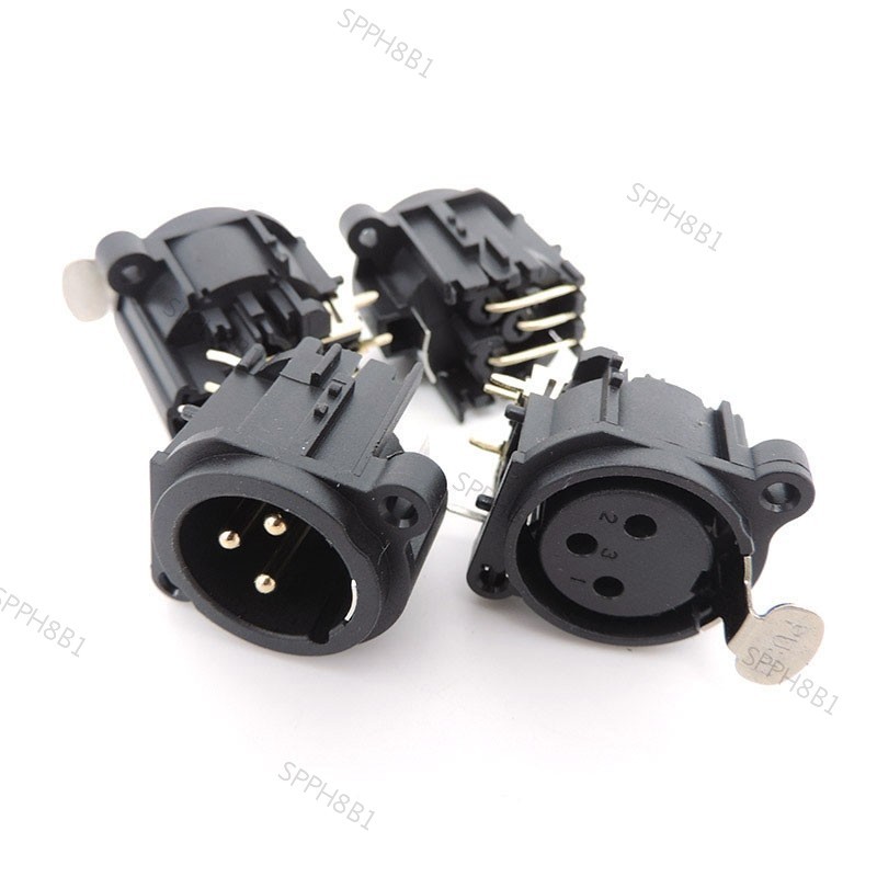 3Pin XLR Male Female Audio Panel Mount Chassis Connector 3 Poles XLR ...