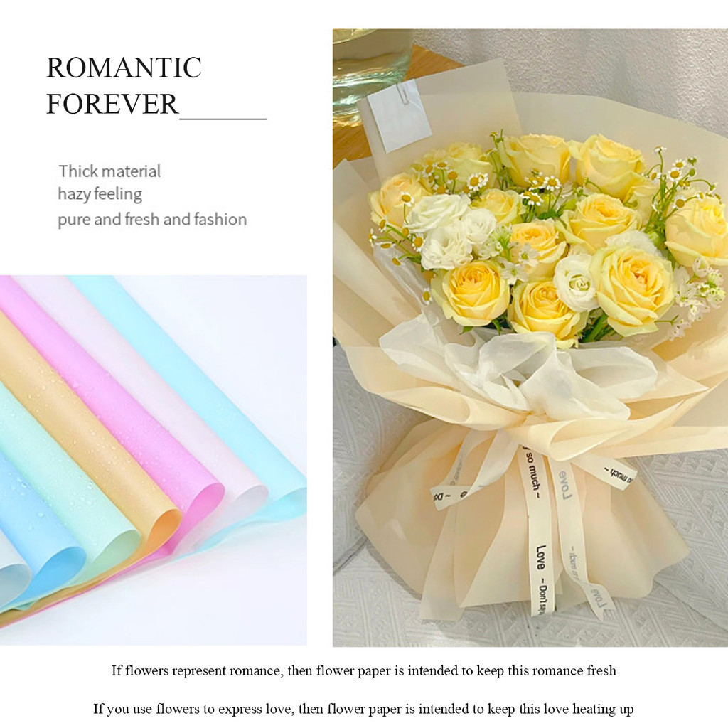 20pcs/set Beauty Waterproof Wrapping Floral Paper Monochrome Semi ...