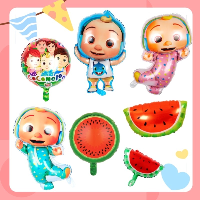 cocomelon theme party balloon large boy girl JOJO watermelon foil ...