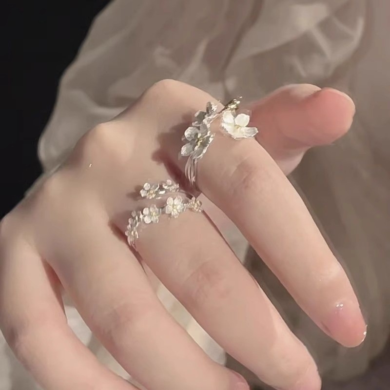 1PCS Simple Design Mini Cute Flower Finger Ring for Sweet Cool Girls ...