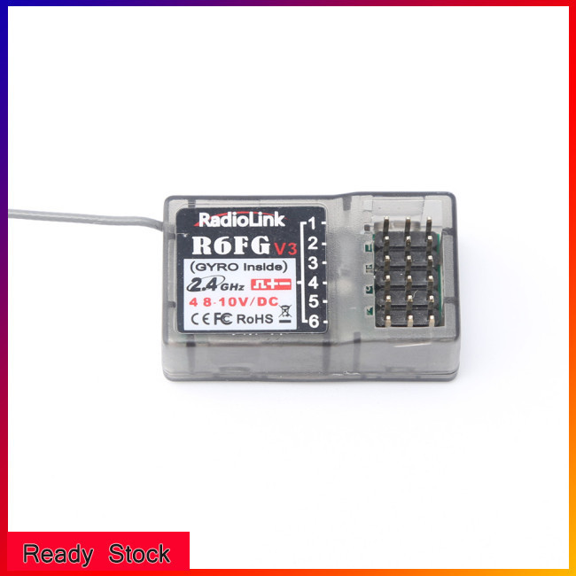 LK Radiolink R6FG R6F V3 2.4GHz 6 CH FHSS Receiver High Voltage Gyro Integrated for RC4GS RC3S ...