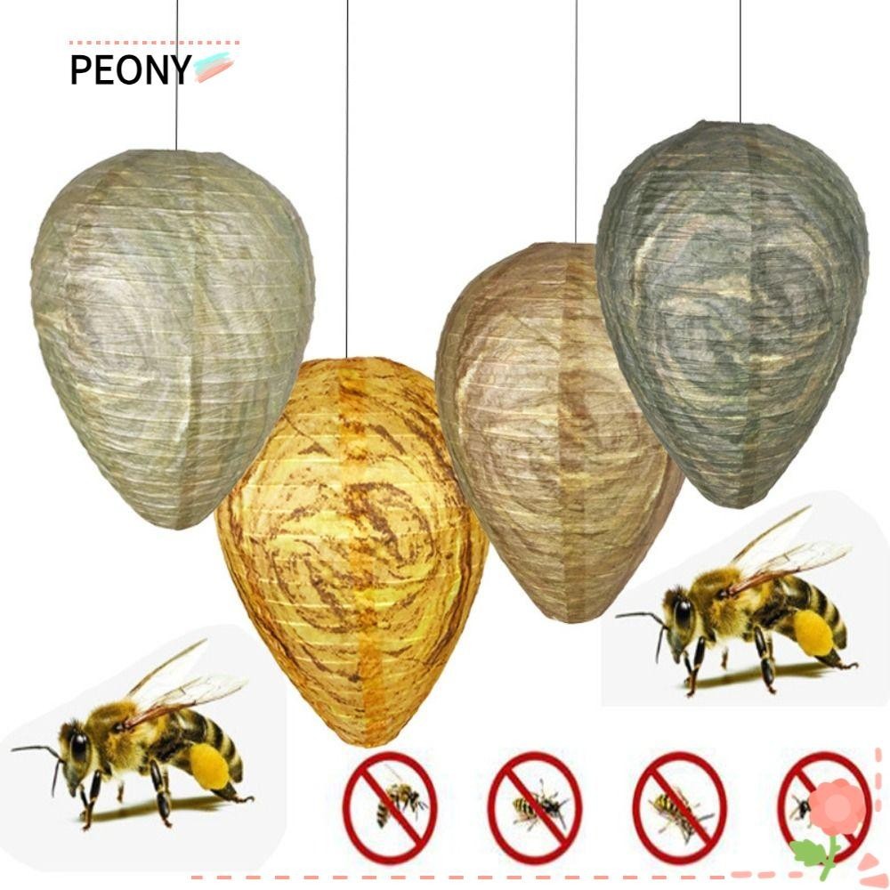 PEONY Decoy Wasp Nest, Bait Hanging Wasp Deterrent, Realistic ...