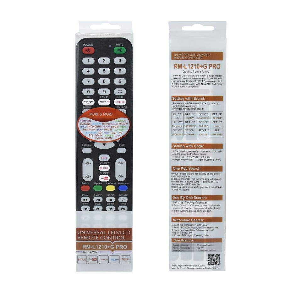 GG+ASTRON LED TV REMOTE FOR SMART TV RM-L1210 UNVERSUAL REMOTE CONTROL ...