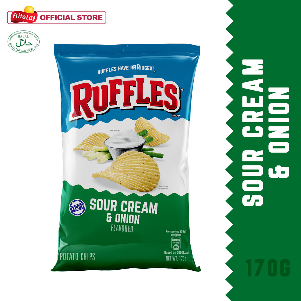 Ruffles Sour Cream & Onion Potato Chips 170g | Shopee Philippines