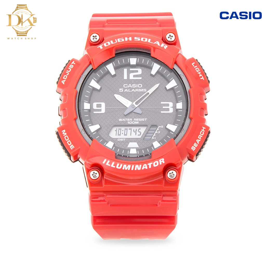 Casio AQ-S810WC-4AVDF Red Rubber Digital Analog SolarWatch for Men | Shopee Philippines