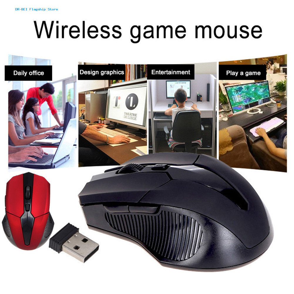 DR.B Ergonomic 2.4GHz Wireless Optical Scroll Wheel Gaming Mouse Mice ...