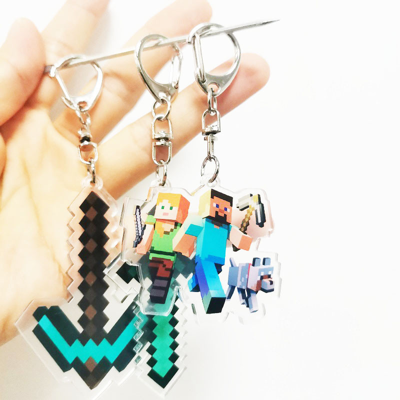 Minecraft Acrylic Keychain Cartoon Pendant Photo Flash Transparent ...