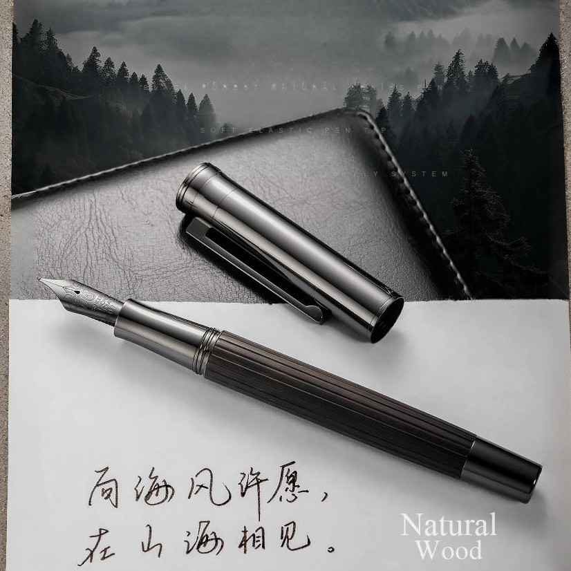 Hongdian Fountain Pen 1866 Wooden Pen Retro High-end with White Box ...