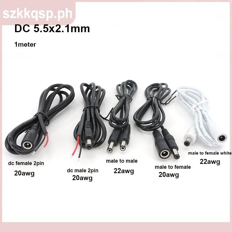 5.5mm x 2.1mm DC male to female male 2pin wire Extension Cable 1m Jack ...