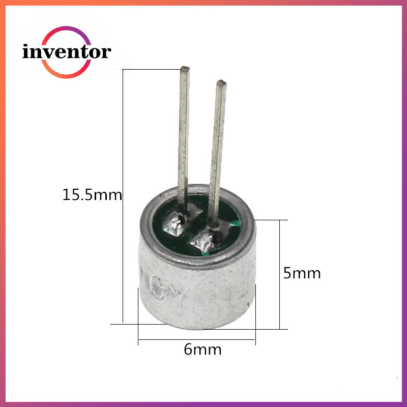 10PCS 6*5mm MIC Capsule Electret Condenser Pickup Microphone 52DB Tape ...