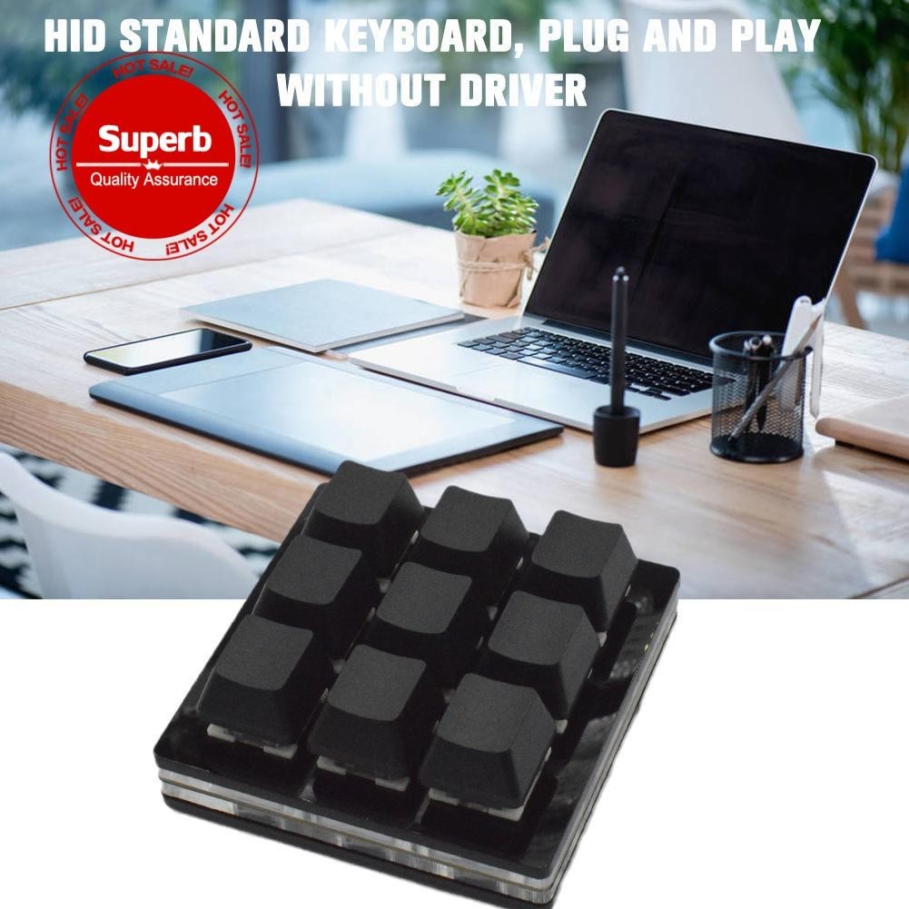 Mini Black Keyboard With 9 Keys For Copy Paste Custom Shortcuts | Shopee Philippines