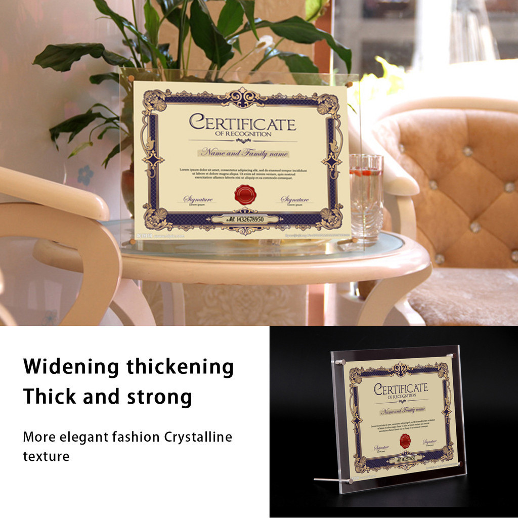 A4 Acrylic Photo Frame Authorization Certificate Medal Award Frame ...
