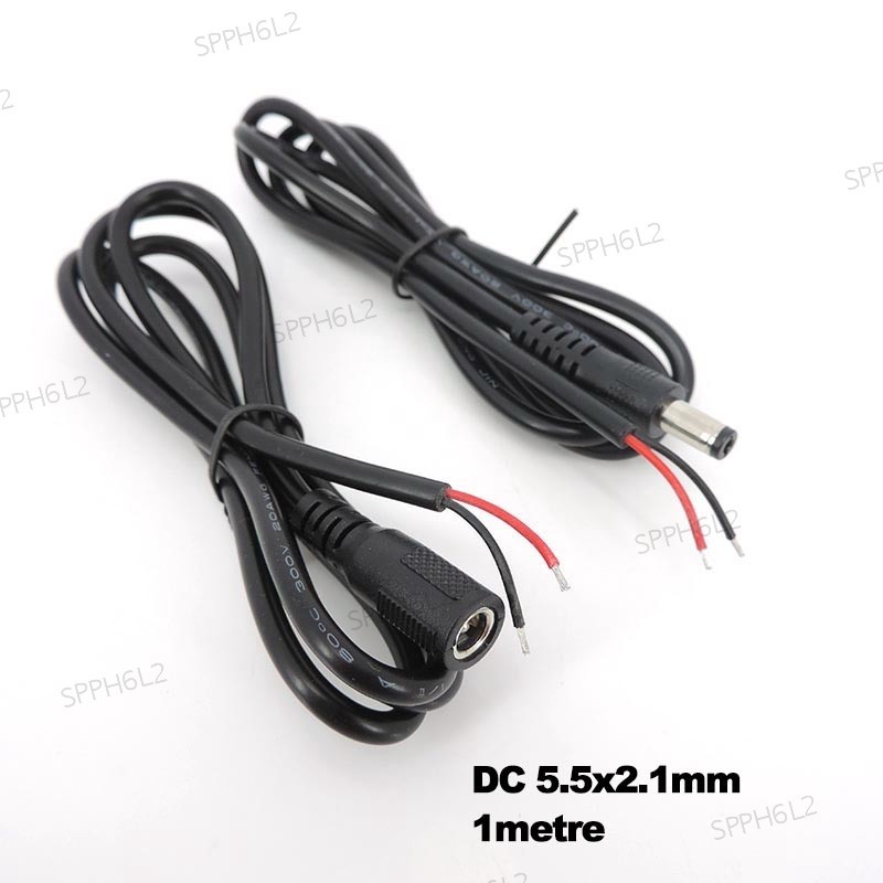 DC male Female Power supply Pigtail extend Cable 5.5x2.1mm 20 AWG 5A ...