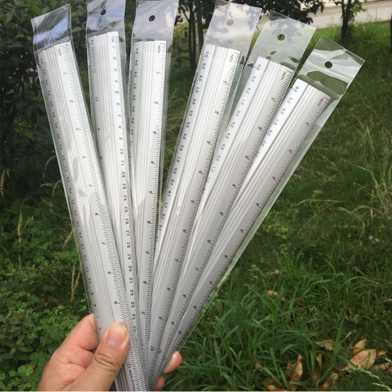 Ruler 12Inches Aluminum 30cm Rulers school office supplies | Shopee ...