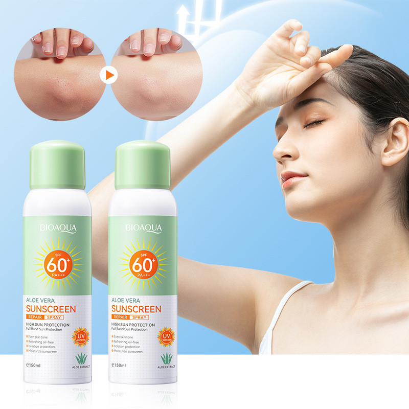 Bioaoua Sunscreen Spray Aloe Vera SPF60+Sunscreen Isolation Body Spray ...
