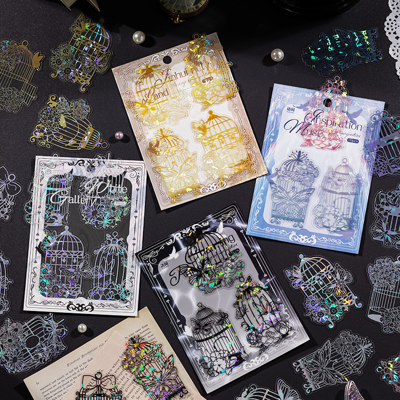 pet sticker packs whimsical cage series dreamy butterfly flower cage ...