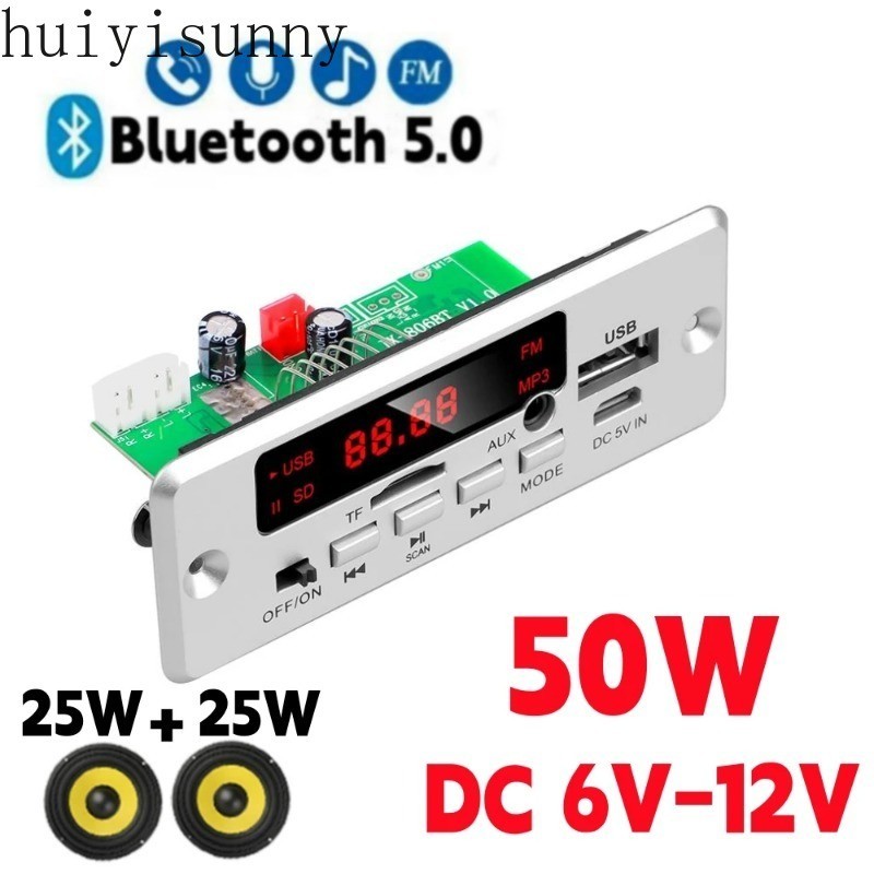 HYS DC 12V 50W Amplifier Bluetooth 5.0 MP3 Player Decoder Board FM ...