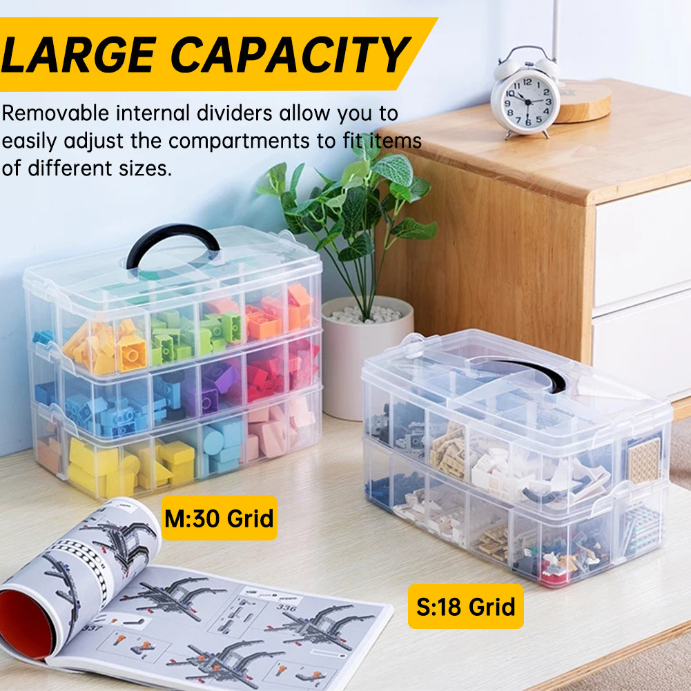 COD Removable 3-Layer 18/30 Slots Storage Box Craft Blocks Toy ...