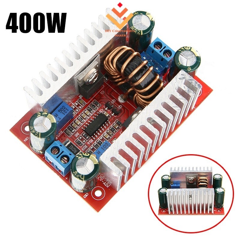 DC 400W 15A Boost Converter Constant Current Power Supply LED Driver 8.5-50V To 10-60V Voltage ...