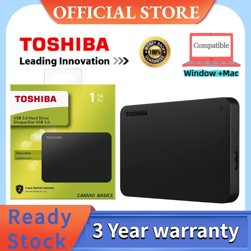 Toshiba Canvio Basics External Hard Disk 1TB/2TB Portable USB 3.0 External HDD for PC Laptop Mac ...