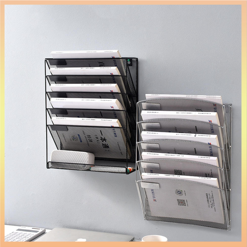 Hanging Metal File Rack Storage Rack, Five Layer Newspaper And Magazine ...