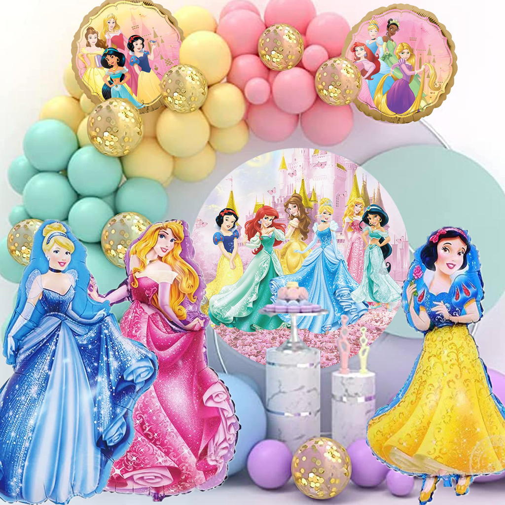 1Set Macaron Colored Balloon Disney Princess Theme Party for Baby ...