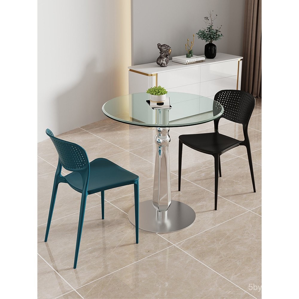 Tempered Glass Dining Table Glass Round Table Meeting Table Chair Set ...