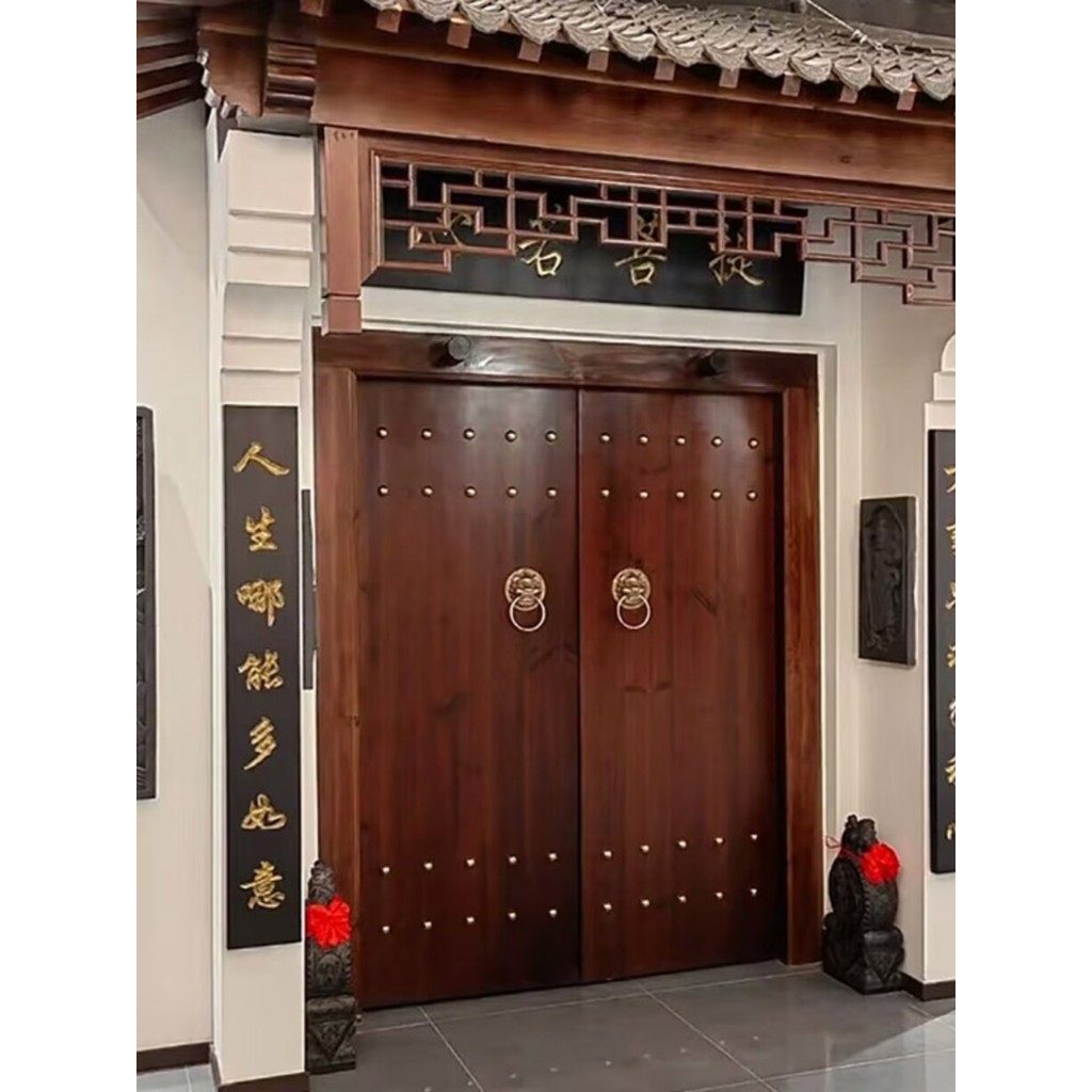 Solid Wood Chinese Style Antique Imitation Main Gate Courtyard Villa ...
