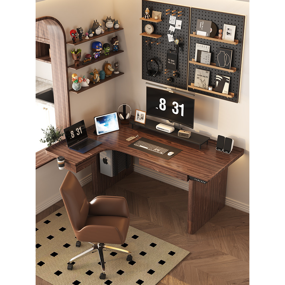 Island's Corner L Electric Height Adjustable Desk with Wireless ...