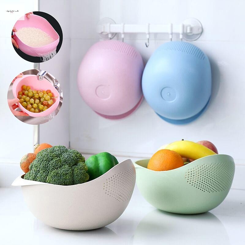 Big Rice Sieve Plastic Colander Kitchen Drain Basket With Handles Rice ...