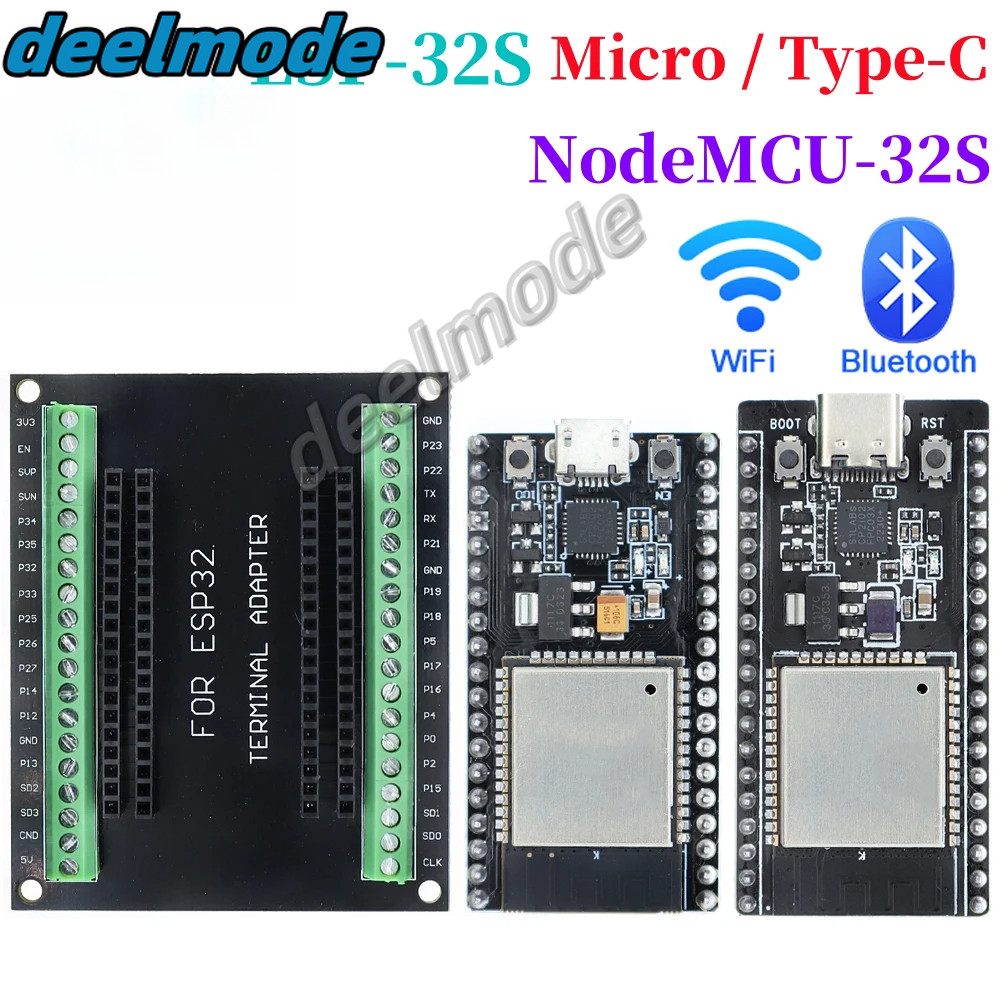 ESP32 Development Board ESP-32S NodeMCU-32S MICRO/TYPE-C Wireless Module WiFi+Bluetooth ESP ...