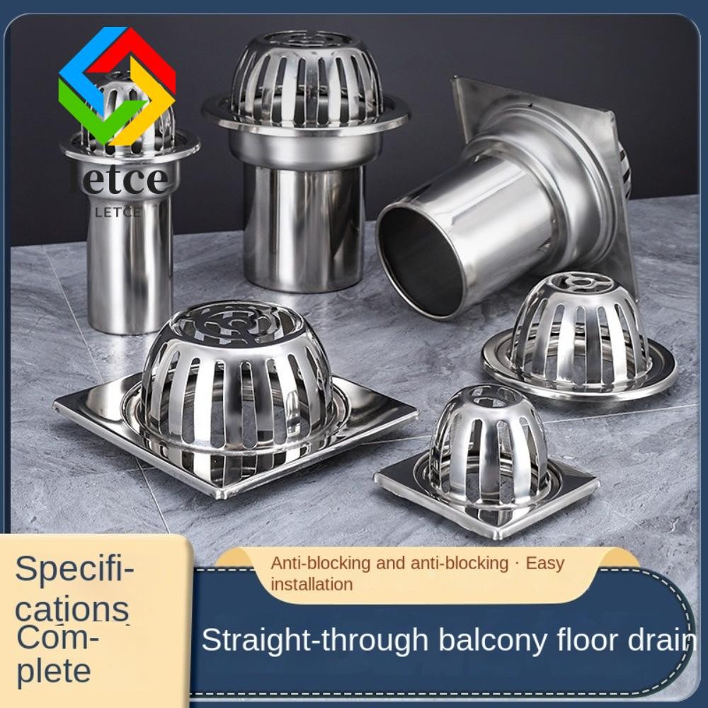 LETCE Roof Floor Drain, Stainless Steel Anti-blocking Balcony Drainage ...