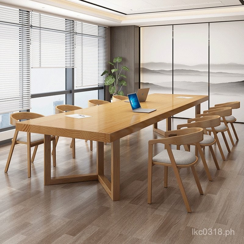 All Solid Wood Office Desk Study Large Workbench Library Natural Wood ...